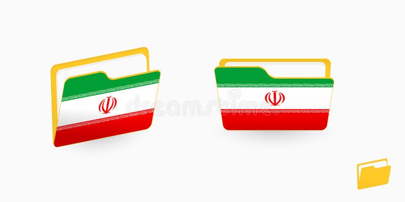 Iran Flag on Two Type of Folder Icon Stock Illustration - Illustration ...