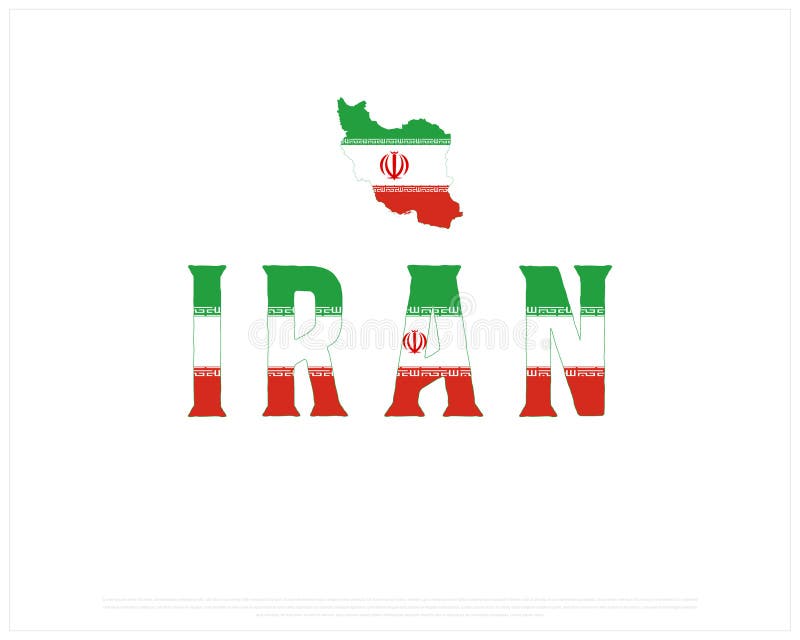 IRAN Flag Typography with Map Stock Vector - Illustration of ...