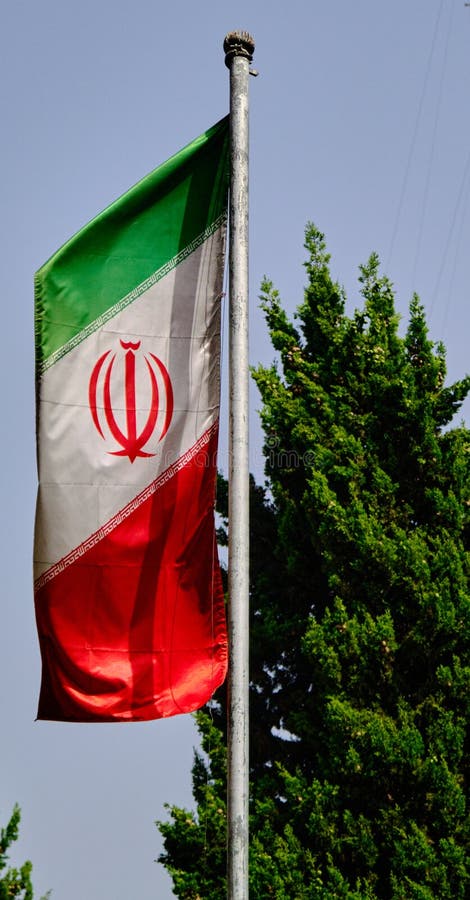 Vertical and Real Iran Islamic Republic Flag Stock Photo - Image of emblem, islamic: 303487746