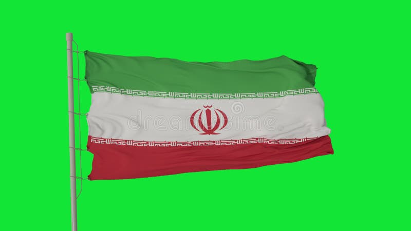 Iran Flag is Waving on Green Screen. Iran Flag Seamless Loop Animation ...
