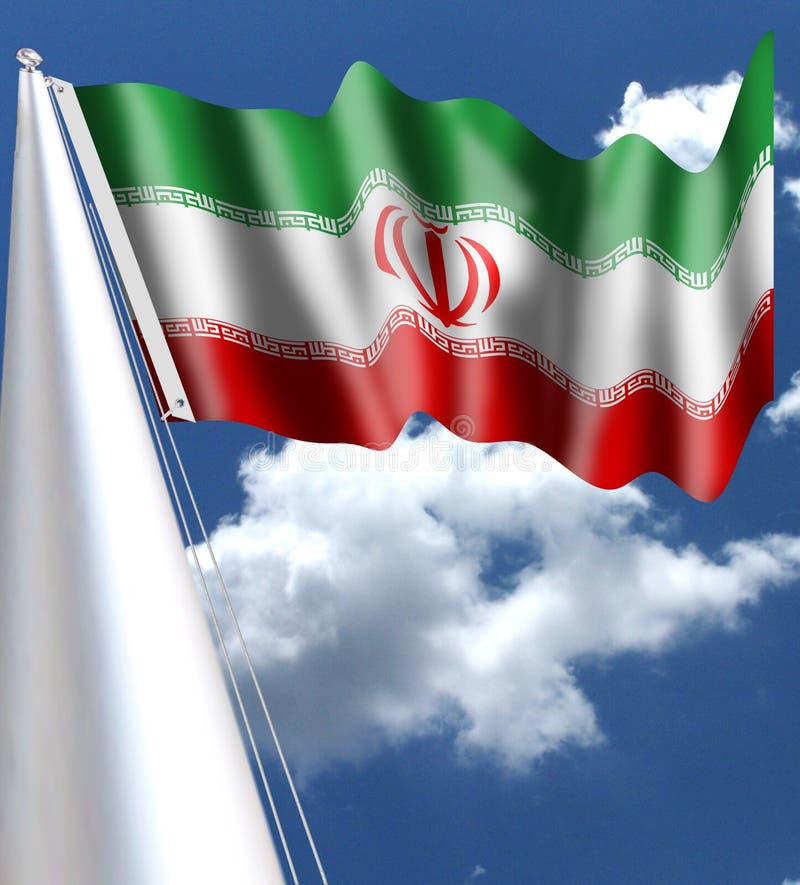 Iran Flag Waving in the Wind with Silk Aspect Silky Stock Image - Image ...