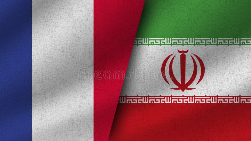 Iran and France Realistic Two Flags Together Stock Illustration ...