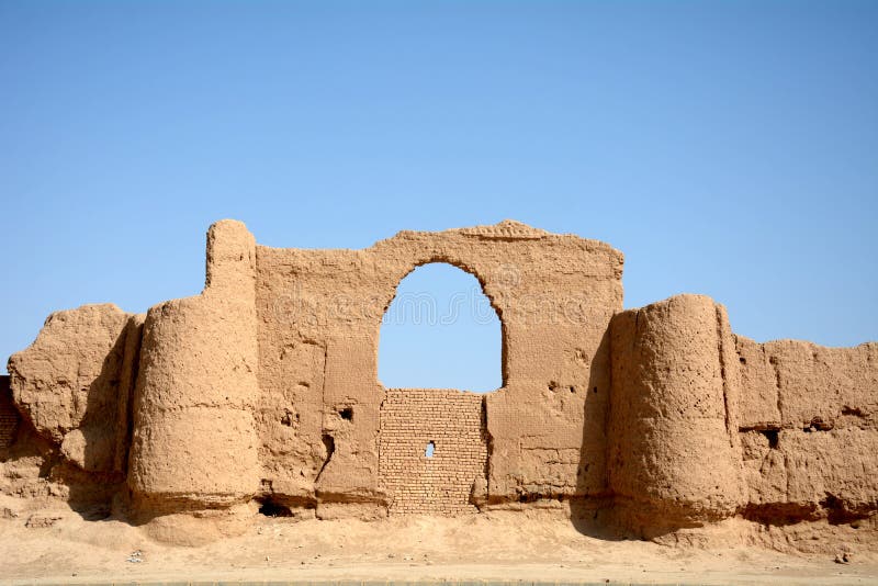 Mud fort, Nushabad,, Iran stock photo. Image of architecture - 131755576