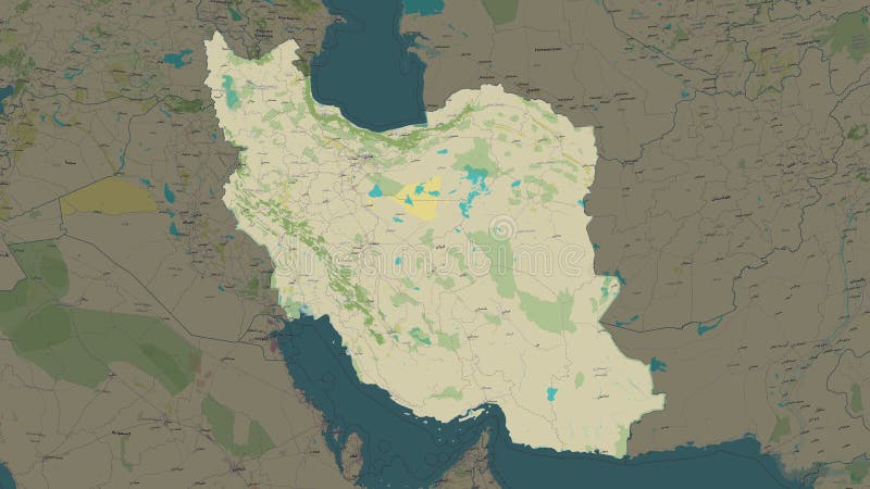 Iran Highlighted. Topo Humanitarian Stock Illustration - Illustration ...