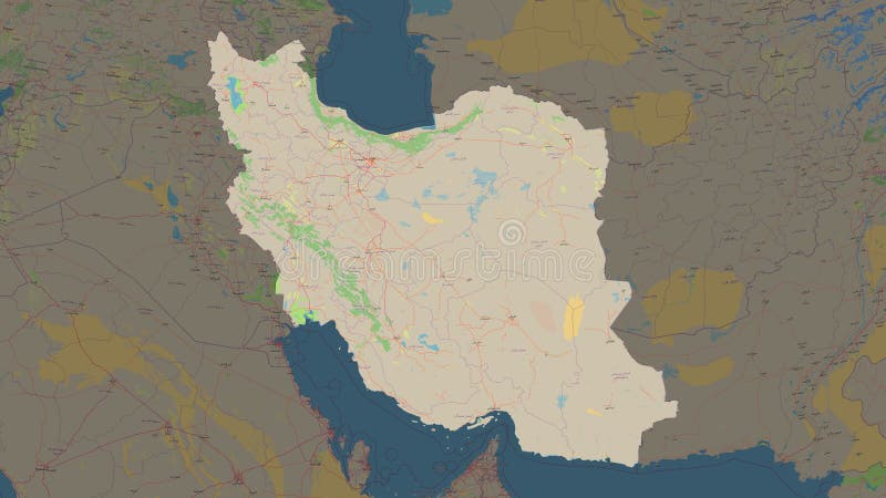Iran Highlighted. Topo Standard Stock Illustration - Illustration of ...