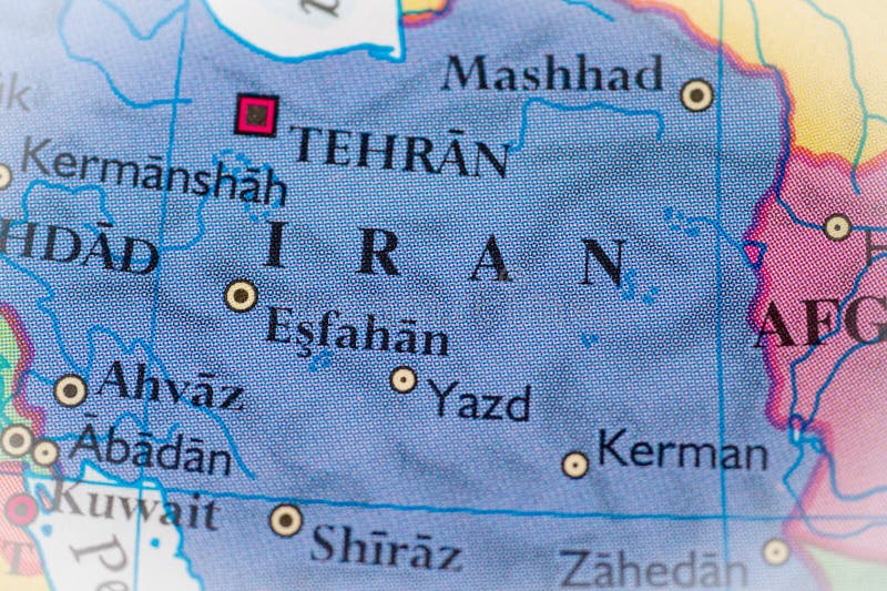 Iran Highlighted on a World Map Stock Image - Image of place, specific ...