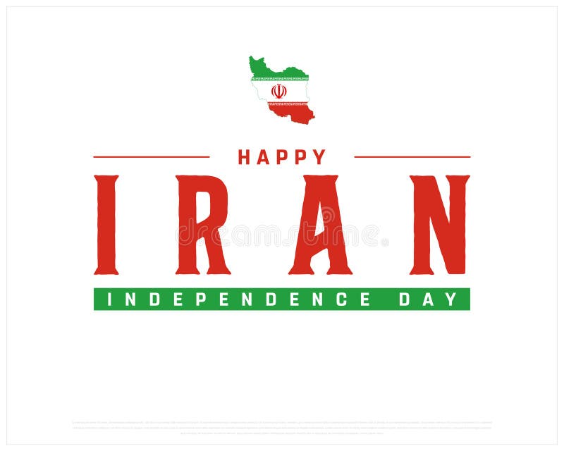 IRAN Independence Day on a White Background with Map Stock Vector ...