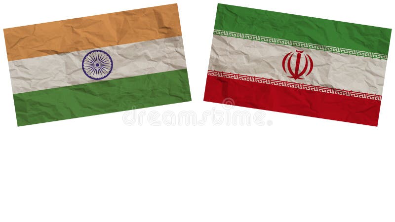 Iran and India Flags Together Paper Texture Illustration Stock ...