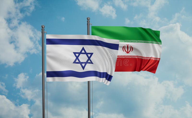 Iran and Israel flag stock image. Image of waving, together - 284834815