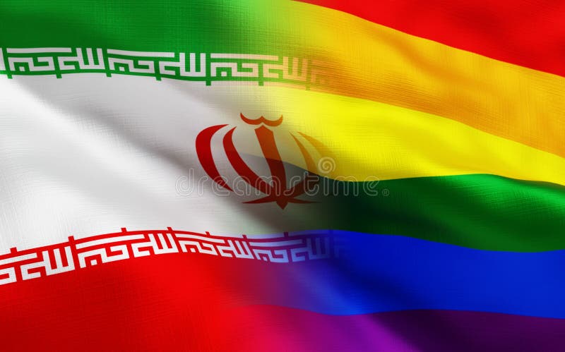 Iran and LGBT mixed flags stock illustration. Illustration of nation ...
