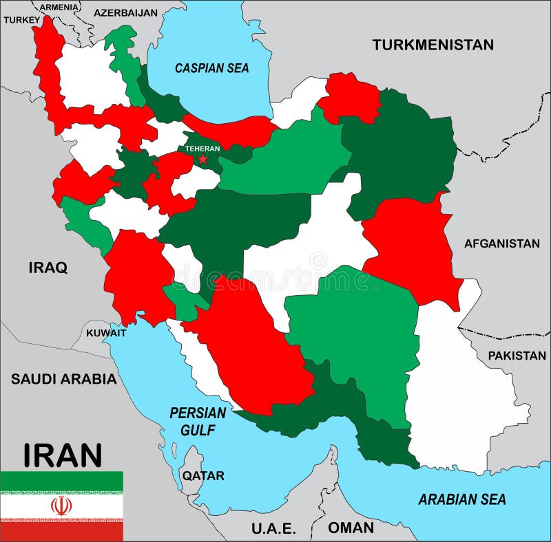 Iran map stock illustration. Illustration of teheran - 22952527