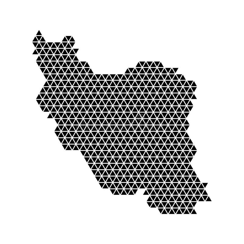 Iran Map from Red Pattern from a Grid of Squares of Different Sizes and ...