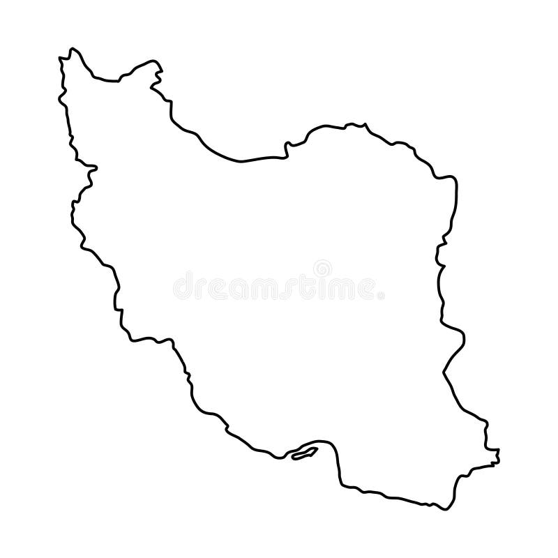 Iran Map of Black Contour Curves of Illustration Stock Illustration ...