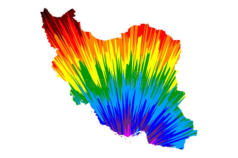 Iran - Map is Designed Rainbow Abstract Colorful Pattern, Islamic ...