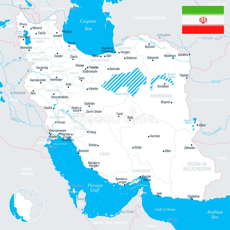 Iran Map - Detailed Illustration Stock Illustration - Illustration of ...