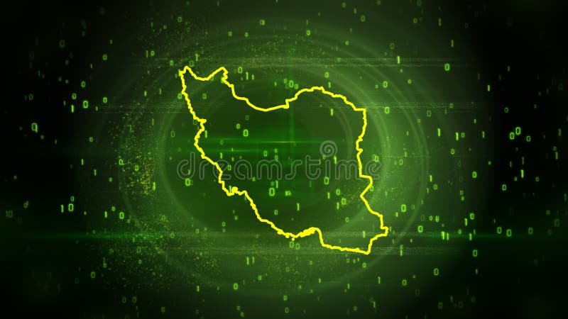 Iran Map on Digital Background Stock Illustration - Illustration of ...