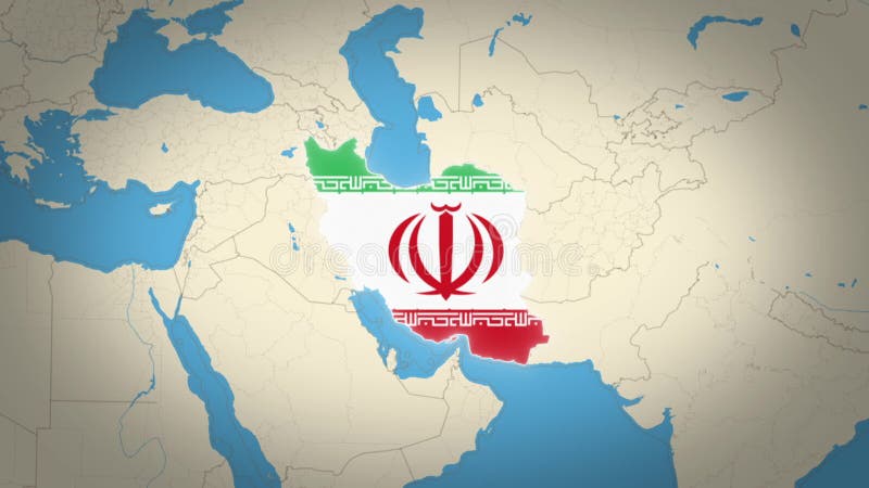 Iran Map with Flag. Animated Map of the Islamic Republic of Iran with ...