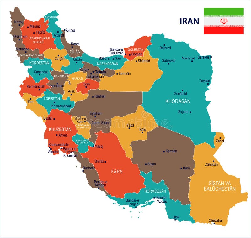 Iran - Map and Flag Detailed Vector Illustration Stock Illustration ... Iran - Map and Flag Detailed Vector Illustration Stock Illustration ...