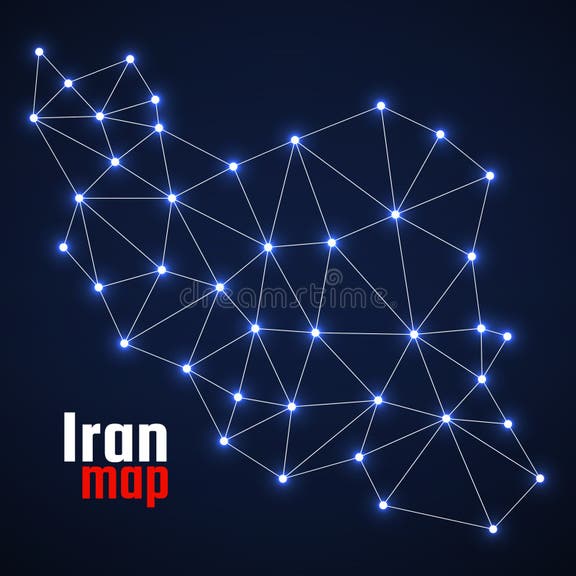 Iran Map in Geometric Polygonal Style. Iran Map of Lines and Dots Stock ...