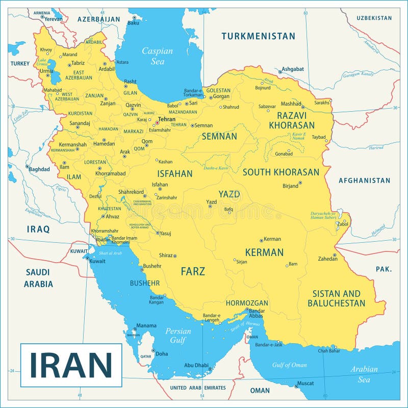 Iran Map - Highly Detailed Vector Illustration Stock Illustration ...