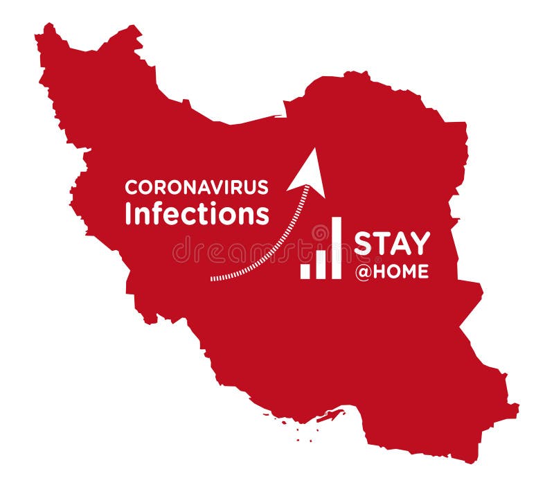 Iran Map with Increasing Coronavirus Infection Curve Stock Vector ...
