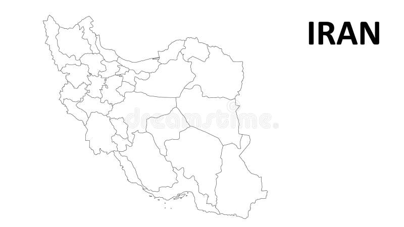 Iran Map. Outline State Map of Iran Stock Vector - Illustration of ...