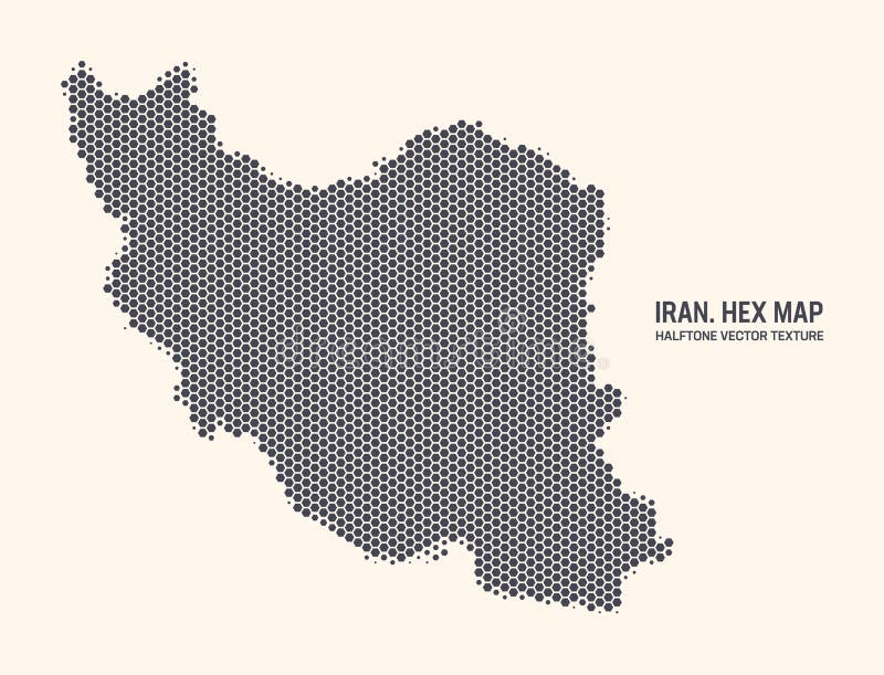 Iran Map Vector Hexagonal Half Tone Pattern Isolated on Light ...