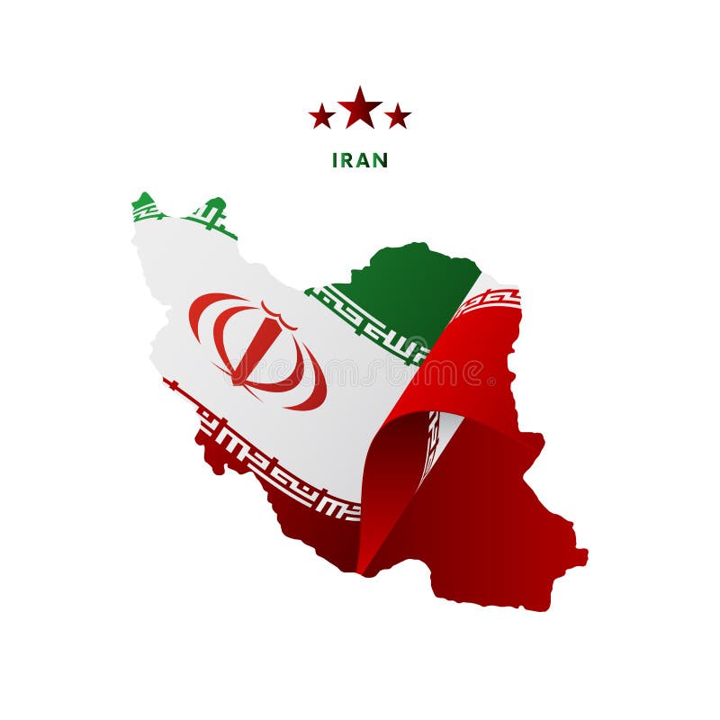 Iran Map with Waving Flag. Vector Illustration. Stock Illustration ...