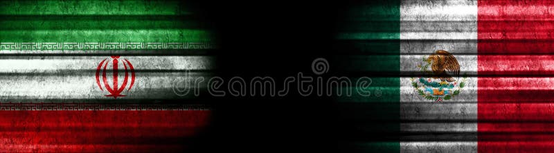 Iran and Mexico Flags on Black Stock Illustration - Illustration of ...