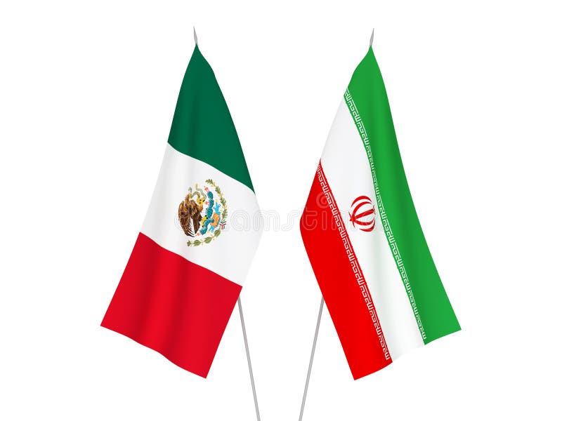 Iran Vs Mexico Smoke Flags Placed Side by Side. Thick Colored Silky ...