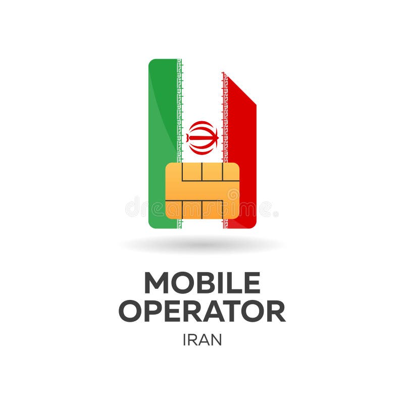 Iran Mobile Operator. SIM Card with Flag. Vector Illustration. Stock ...