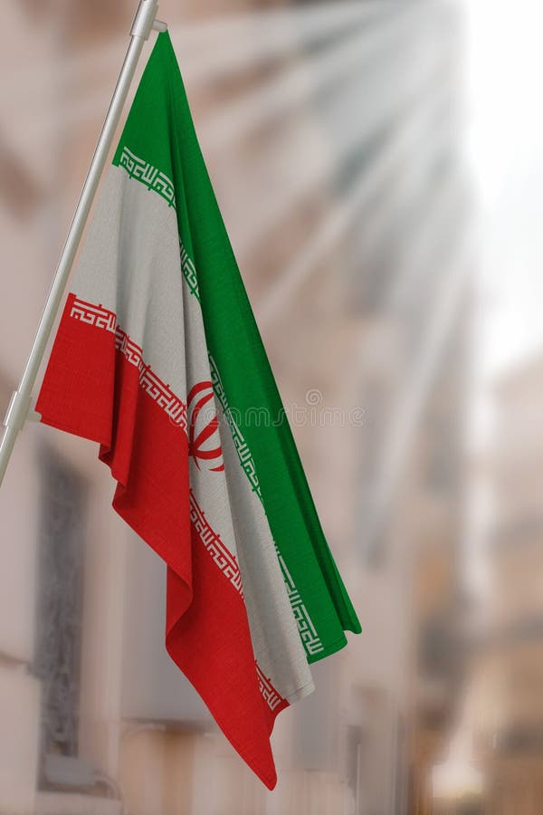 Iran National Flag. Render 3D Stock Illustration - Illustration of ...