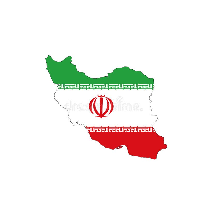 Iran National Flag in a Shape of Country Map Stock Vector ...
