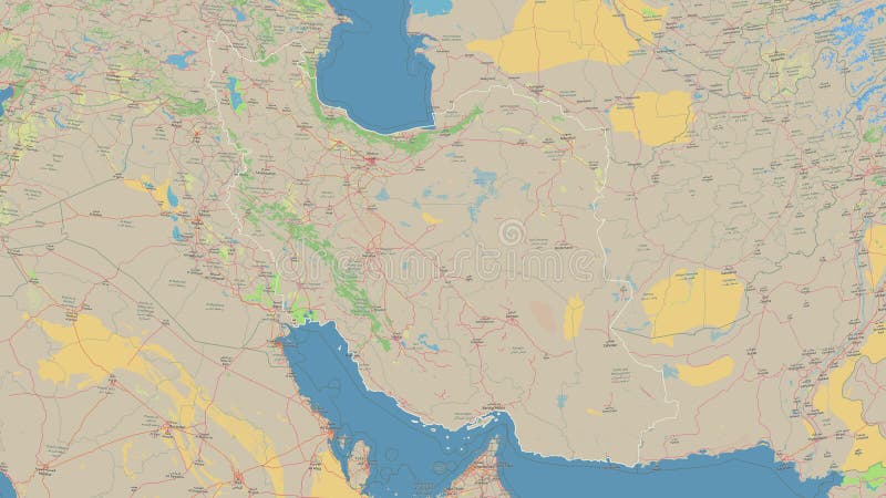 Iran outlined. Topo German stock illustration. Illustration of standard ...