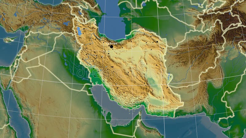 Iran Physical Map White and Gray Colors Stock Vector - Illustration of ...