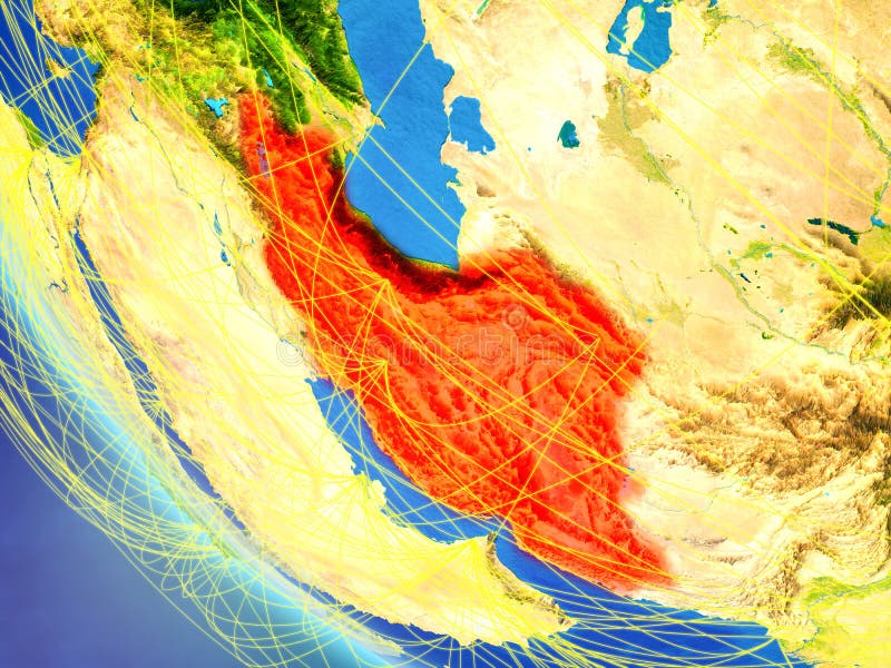 Network Map of Iran. Country Digital Connections. Stock Vector ...