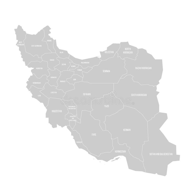 Iran Political Map of Administrative Divisions Stock Vector ...
