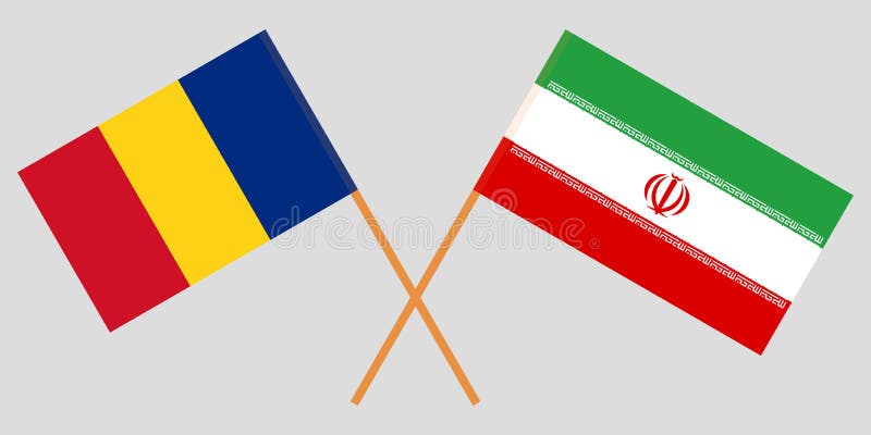 Iran and Romania. the Iranian and Romanian Flags. Official Colors ...