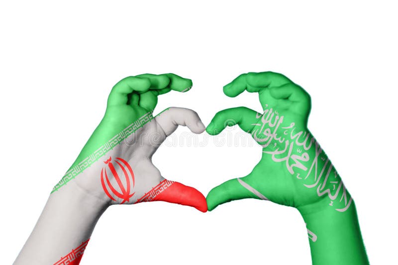 Iran Saudi Arabia Heart, Hand Gesture Making Heart Stock Photo - Image ...