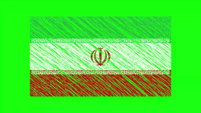 Iran Scribble Animation on Green Screen Background. Looping Seamless ...