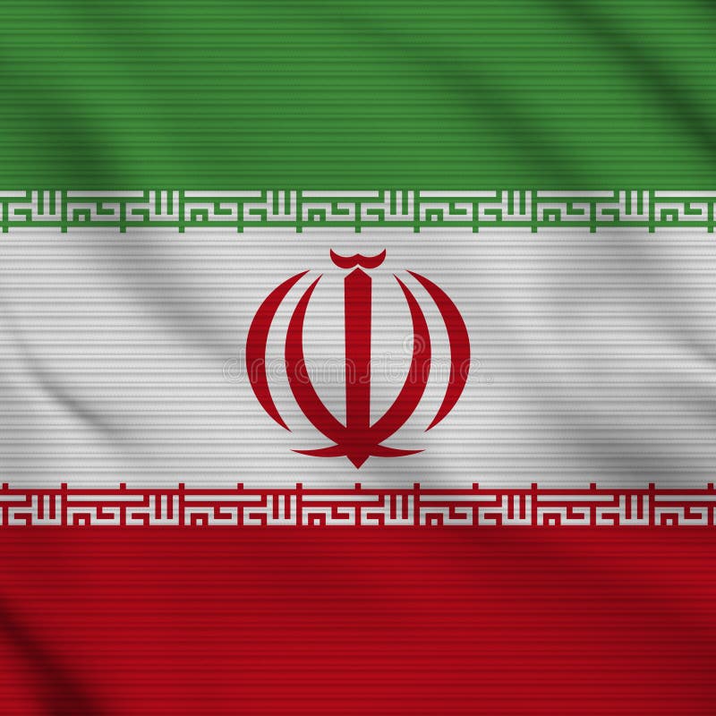 Iran Square Realistic Flag Fabric Texture Effect Illustration Stock ...