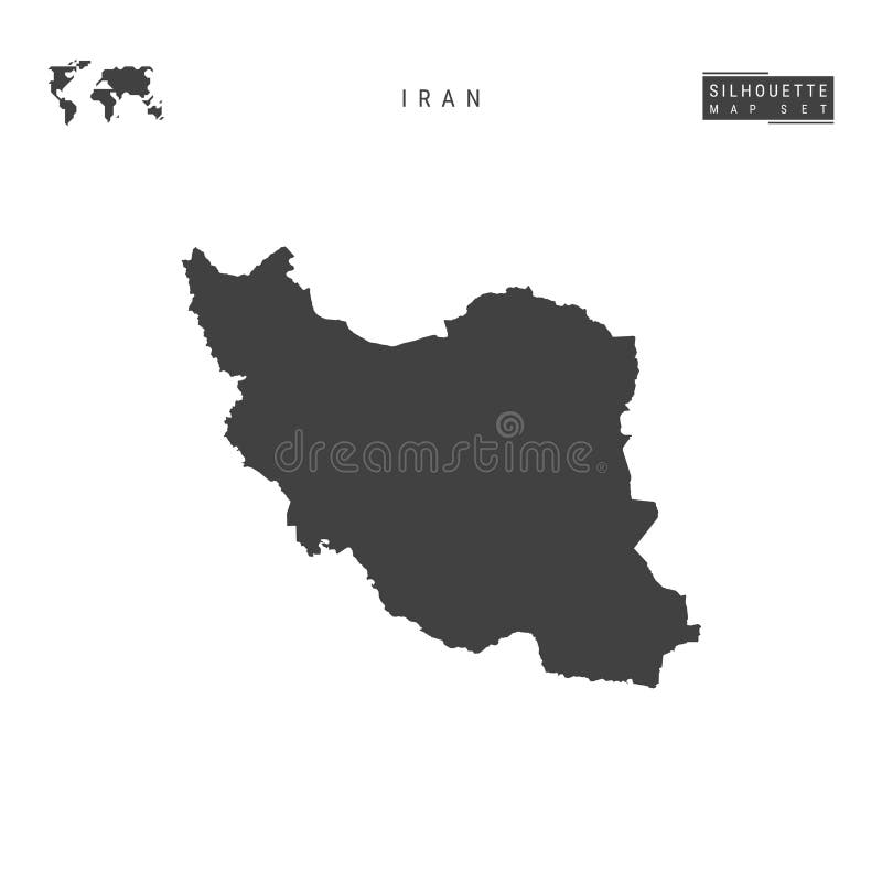 Iran Vector Map Isolated on White Background. High-Detailed Black ...