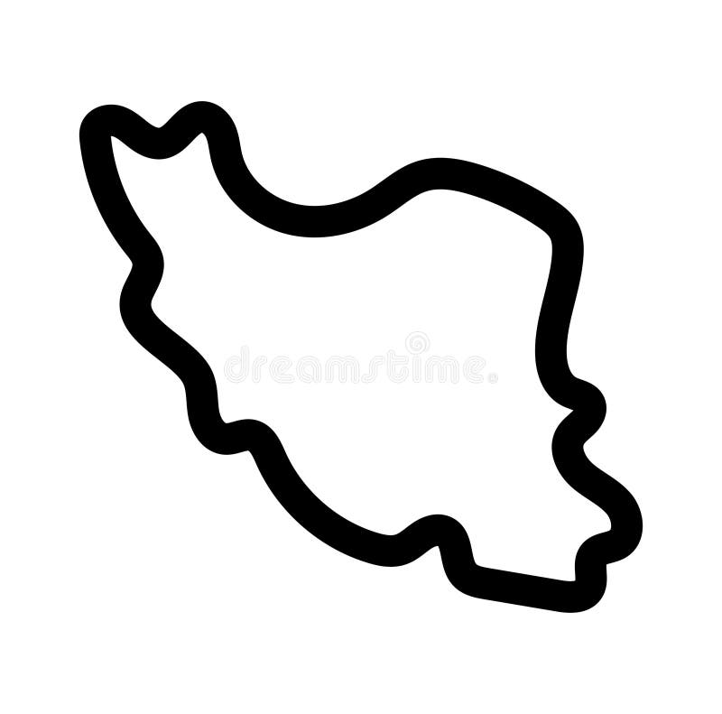 Iran Vector Map with Line Art â€“ Detailed Outline Illustration Stock ...