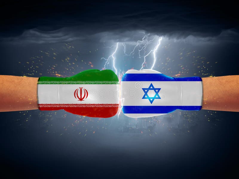 Iran Vs Israel Fight or War Concept. Iran Vs Israel Crisis Stock Image ...
