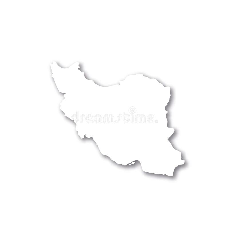 Iran - Solid Black Silhouette Map of Country Area. Simple Flat Vector ...
