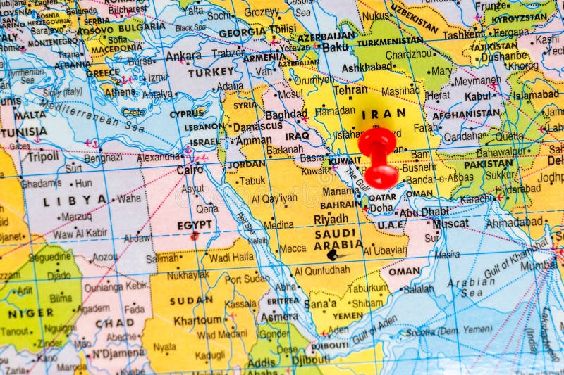 Iran on World Map Location stock image. Image of abbas - 291226611