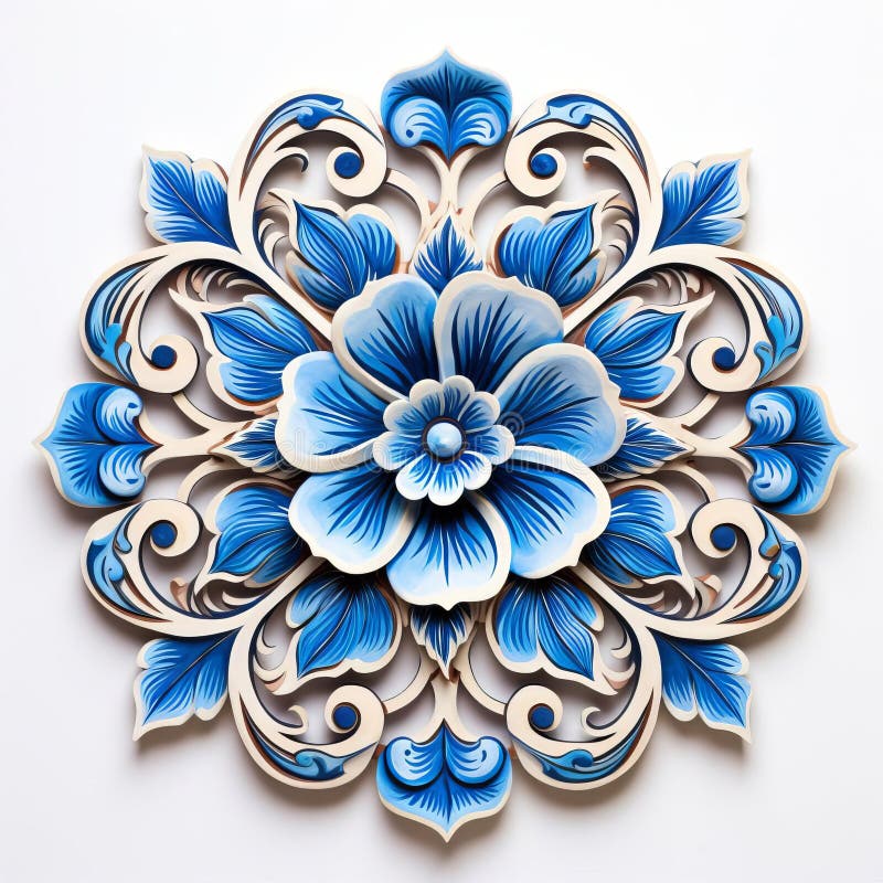 Traditional Iranian Handmade Art on White Isolated Background Stock ...