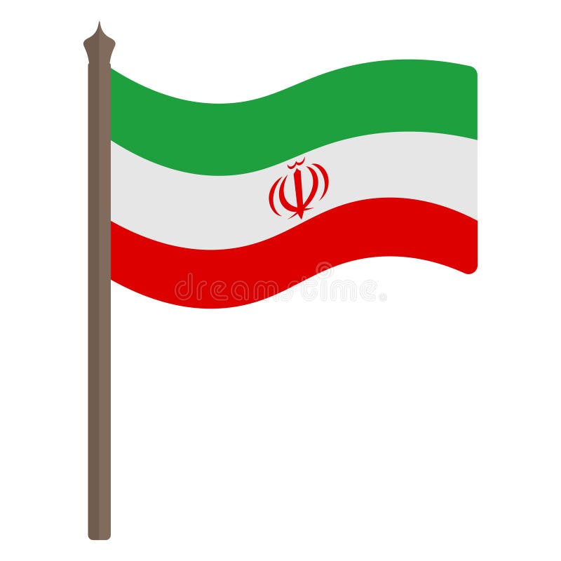 Iranian Flag Color Vector Illustration The Fabric Is Decorated With