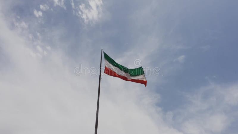 Iranian Flags Fly in Breeze - Vertical Flags in Slow Motion Stock ...