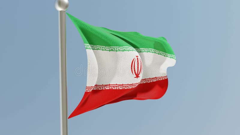 Iranian flag on flagpole. stock video. Video of patriotism - 254802873